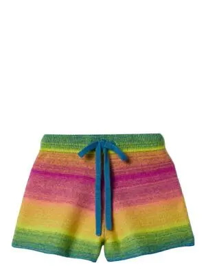 THE ELDER STATESMAN Rainbow Striped Knit Shorts - No