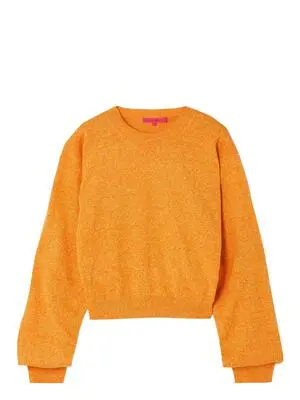 THE ELDER STATESMAN The Elder Statesman Fine Knit Long Sleeve Sweater Orange