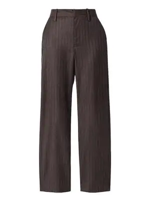 THE ELDER STATESMAN Striped Tailored Trousers - Brown