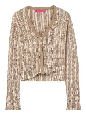 THE ELDER STATESMAN Striped Long-sleeve Knit Cardigan - No