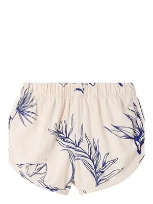 THE ELDER STATESMAN Botanical Print Cotton-silk Blend Shorts - White