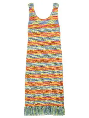 THE ELDER STATESMAN The Elder Statesman Multicolor Striped Crochet Midi Dress