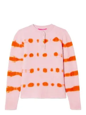 THE ELDER STATESMAN The Elder Statesman Tie-Dye Brushed Cashmere Sweater Pink