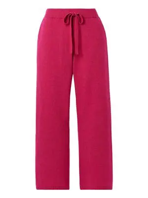 THE ELDER STATESMAN The Elder Statesman Hand-Woven Cashmere Wide-Leg Track Pants