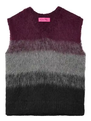 THE ELDER STATESMAN Gradient Brushed Alpaca Blend Vest - Black