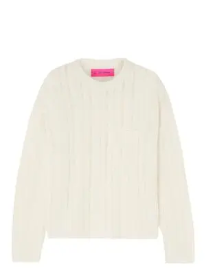 THE ELDER STATESMAN Ribbed Cashmere And Cotton-blend Sweater - White