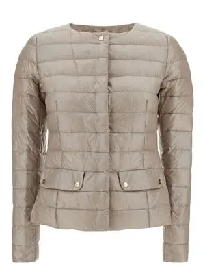 Herno Quilted Crewneck Padded Jacket - Nude