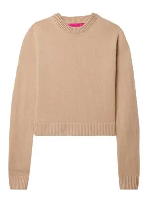 THE ELDER STATESMAN Cropped Cashmere Sweater - Nude