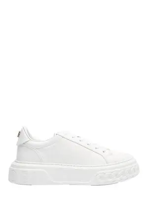 Casadei Off-road Leather Sneakers With Chain Link Detail - White