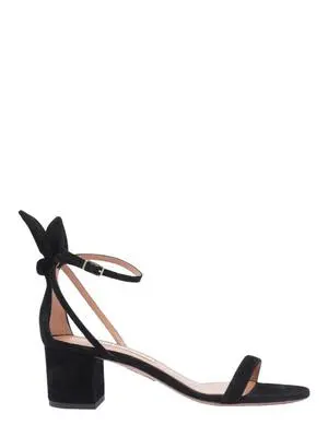AQUAZZURA Bow Detail Block Heel Sandals - Black