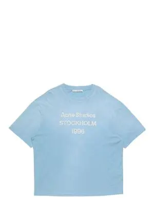 Acne Studios Sprayed 1996" Logo Print Distressed T-shirt - Cornflower Blue