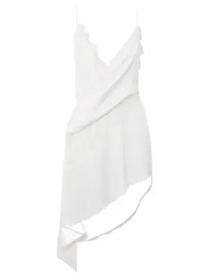 Alex Perry Lace Asymmetric Mini Dress - White
