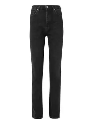 GOLDSIGN High-waisted Slim-leg Jeans - Black