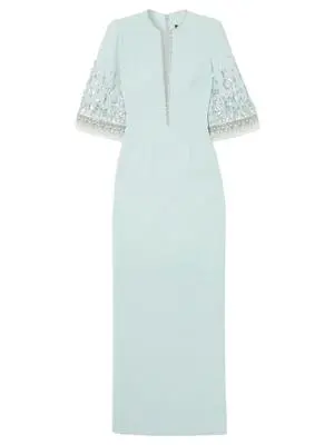 Jenny Packham Embellished Maxi Evening Dress - White