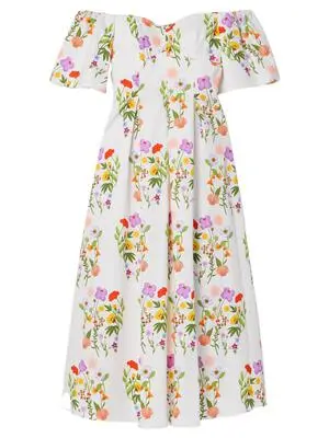 Borgo De Nor Gracie Off-the-shoulder Printed Cotton-blend Dress - No