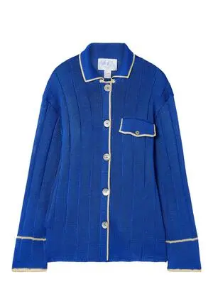 Calle Del Mar Ribbed Knit Shirt - Blue