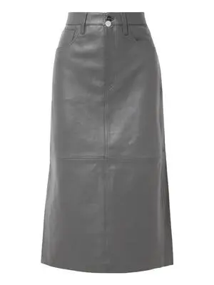 GOLDSIGN Goldsign Leather Midi Skirt