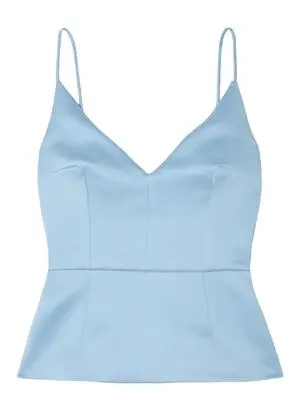 EMILIA WICKSTEAD Vero Duchess-satin Peplum Top - No