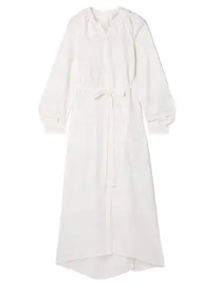 LEMLEM Lightweight Cotton Dress With Metallic Stripe Detail - No