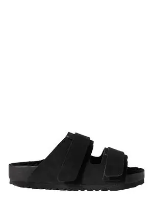 BIRKENSTOCK Shearling-lined Suede Sandals With Adjustable Straps - No