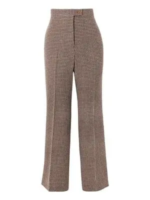 Giuliva Heritage Houndstooth Wool Wide-leg Pants - No