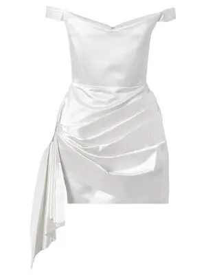 ALEX PERRY Alex Perry Off-the-Shoulder Draped Mini Dress