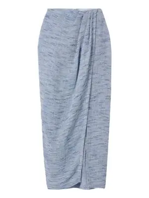 Lisa Marie Fernandez Lisa Marie Fernandez Draped Wrap Midi Skirt Blue