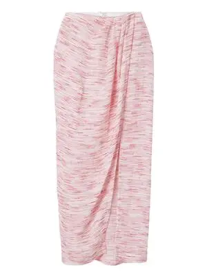 Lisa Marie Fernandez Lisa Marie Fernandez Striped Wrap Midi Skirt Pink