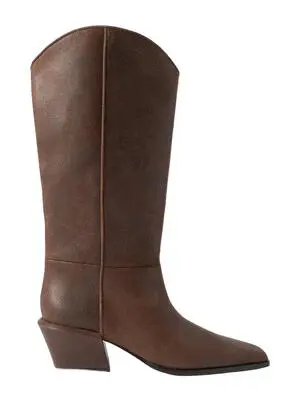 Paris Texas Leather Cowboy Boots - Brown