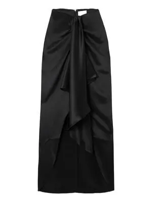 Galvan Asymmetric Satin Maxi Skirt - No