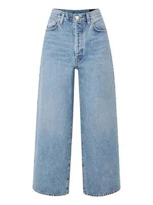 GOLDSIGN The Storey Cropped High-rise Wide-leg Jeans - No