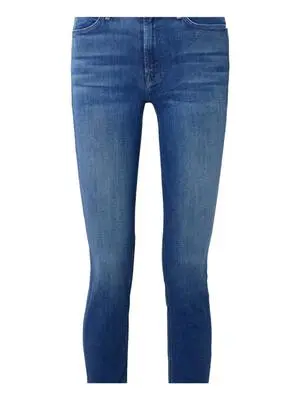 MOTHER Slim Fit Jeans With Worn-wash Finish - Blue