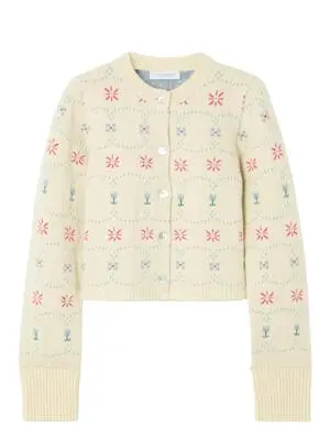 Calle Del Mar Cropped Cardigan - Nude