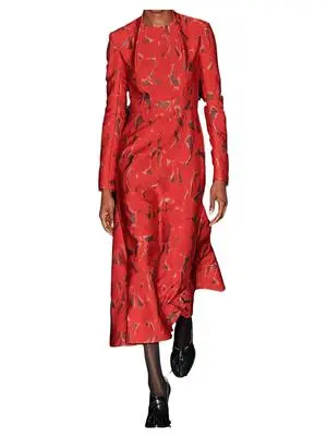 EMILIA WICKSTEAD Midi Dress With Cutout Detail - Red