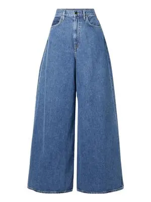 GOLDSIGN High-waisted Wide-leg Jeans - Blue