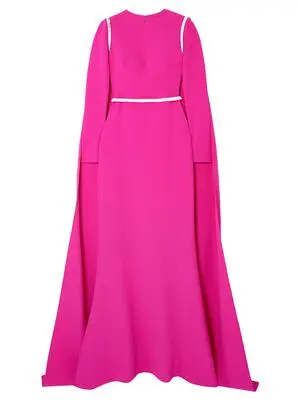 SAFIYAA LONDON Evening Gown With Shawl Train - Pink