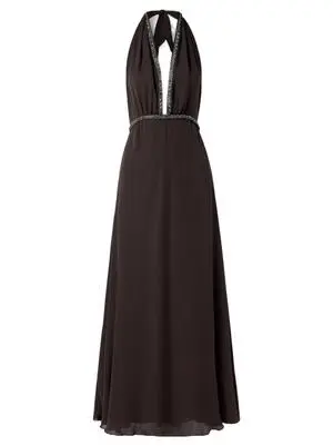 Johanna Ortiz Halterneck Maxi Dress - Black