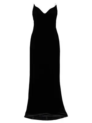 Galvan Fitted Velvet Evening Gown - No