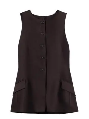 KALLMEYER Kallmeyer Sleeveless Wool-Silk Twill Vest