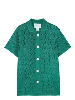 CALLE DEL MAR Calle Del Mar Mesh Knit Short Sleeve Cardigan