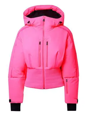 Aztech Mountain Hooded Down Ski Jacket With Ribbed Trim And Zipped Pockets - No