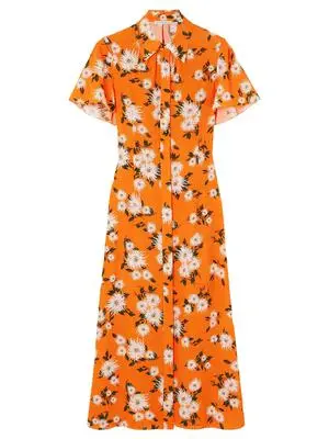 EMILIA WICKSTEAD Floral-print Stretch Crepe Midi Shirt Dress - No