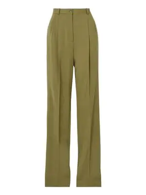 MICHAEL KORS Michael Kors Mika Pleated Wool-Blend Twill Straight-Leg Pants