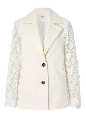 SAFIYAA LONDON Safiyaa London Cannis Cotton-Drill And Guipure-Lace Blazer