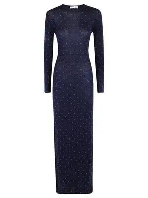 Rabanne Embellished Long-sleeve Gown - Black