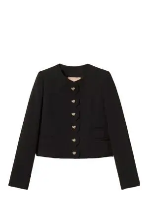TWINSET Crêpe Jacket With Heart Buttons - Black