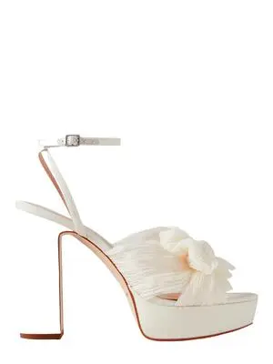 LOEFFLER RANDALL Natalia Bow Embellished Platform Sandals - Nude