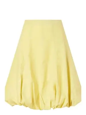 Proenza Schouler Cotton Poplin Bubble Hem Midi Skirt - Yellow