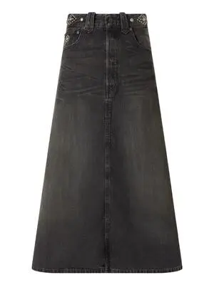 RALPH LAUREN Rrl Studded A-Line Denim Skirt