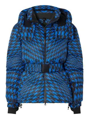 Perfect Moment Belted Quilted Houndstooth Ski Jacket - No